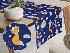 Biante Dětský bavlněný běhoun na stůl Sandra SA-281 Lišky na večerní obloze 35x160 cm