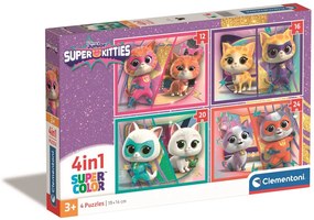Clementoni - Puzzle 4v1 Disney super kitties