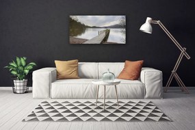 Obraz na plátně Jezero Architektura Most 100x50 cm
