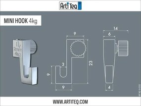 Závěsný systém na obrazy - Háček na šroubek Minihook 4 Kg