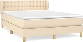 Box spring postel s matrací krémová 140x200 cm textil 3127130