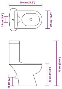 vidaXL Marketos Záchodová mísa s nádržkou černá