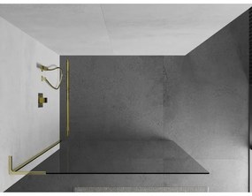 Mexen Kioto L, sprchová zástěna Walk-In 100 x 200 cm, 8mm čiré sklo, zlatý lesklý profil, 800-100-103-50-00