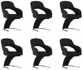 Jídelní židle 6 ks umělá kůže / chrom Dekorhome Zelená