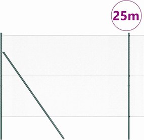 Hexagonální kotvení plotu 25 x 1,5 m Ocel potažená PVC Zelená 3352684