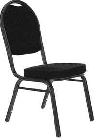 Židle, stohovatelná, látka černá / rám šedý, JEFF 2 NEW