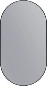 Erga Oval, oválné zrcadlo 55x100cm, černý rám, ERG-V01-OVAL-5510-BK