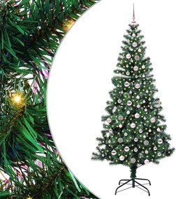 Umělý osvětlený vánoční stromeček Zelená 240 cm PVC a kov 3396790