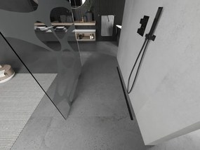 Mexen Kioto, průchozí sprchová zástěna 100 x 200 cm, 8mm sklo čiré/bílý vzor, 2x černá stabilizační rozpěra, 800-100-002-70-97