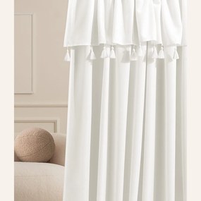 Room99 Hotový závěs na kroužcích s třásněmi Astoria Jednobarevný Barva: Bělošedá, Velikost: 140 x 250 cm