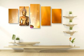 5-dílný obraz socha Buddhy na lotosovém květu Varianta: 100x50