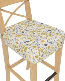 Sedák na židli IKEA Ingolf - barová barva žlutá látka pletený vzor, vzorované