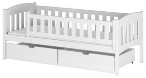 Dětská postel 90 cm Gussie (s roštem a úl. prostorem) (bílá). 1012917