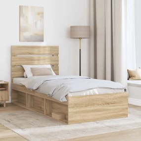 Rám postele s čelo Sonoma 100 x 200 cm Masivní borové dřevo 3411778