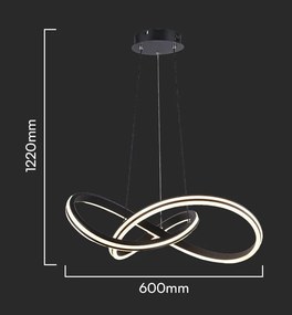 LED Solution Černé závěsné LED svítidlo designové 60cm 40W CCT 23373