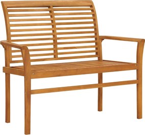 Zahradní lavice s taupe poduškou 112 cm masivní teak 3062657