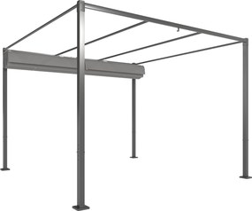 Outsunny vysouvací pergola 3 × 3 m — 180 g/m² UV-odolná plachta, magnetické zajištění, práškově lakovaný ocelový rám | Aosom