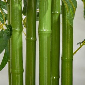 HOMCOM Umělá Bambu 160 cm Velká Umělá Rostlina, Umělý Bambus, Plastové Umělé Rostliny v Květináči, Napodobenina Rostliny pro Obývací Pokoj, Ložnici, …