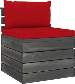 vidaXL 4dílná zahradní sedací souprava z palet + podušky borové dřevo [3061787] Barva: vínová červená