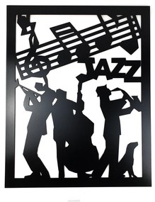 Živá Zeď Dřevěná nástěnná dekorace Jazzová kapela černá
