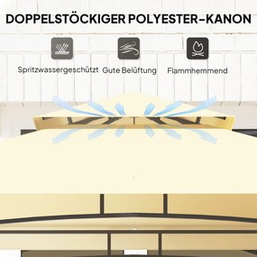 Gril pavilon s LED 240 x 150 x 258 cm vodoodpudivý nehořlavý zahradní pavilon s dvouvrstvou střechou