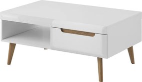 MAXIVA Konferenční stolek - NORDI NL107, bílá lesklá/dub riviéra