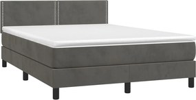 Box spring postel s matrací tmavě šedá 140x200 cm samet 3141246
