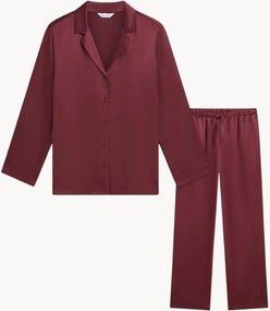Sada dámského pyžama z hedvábí Burgundy