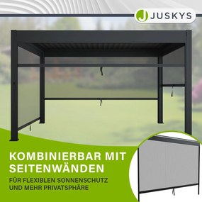 Juskys Lamelová pergola Tahiti 3 × 4 m s boční stěnou 4 m