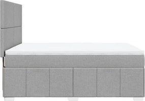 Box spring postel s matrací světle šedá 160 x 200 cm textil 3294012