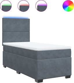 Box spring postel s matrací tmavě šedá 80 x 200 cm samet 3293057