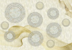 Fototapeta - Abstrakce, mramorové kruhy (245x170 cm)