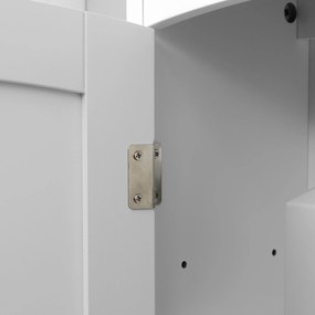 Závěsná toaleta Kleankin - Skříňka na léky s dveřmi a nastavovací policí pro koupelnu - 41 x 18,5 x 52 cm - MDF - Bílá