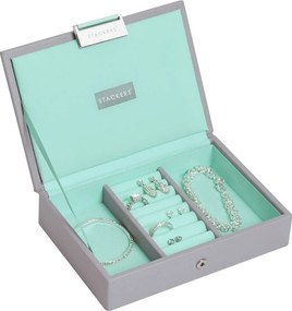 Krabička na šperky Stackers s poklicí mini šedo-mátová