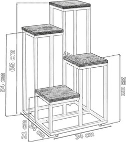 Stojan na květiny MOGREN CRAFT černý