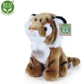 RAPPA Plyšový tygr sedící 18 cm / ECO-FRIENDLY / od 0 měsíců
