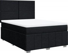 Box spring postel s matrací černá 160x200 cm textil 3294014
