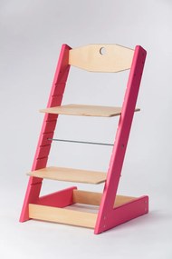 Lucas Wood Style rostoucí židle ALFA II - PRIME růžová/přírodní
