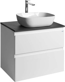 Aqualine Altair - Umyvadlová skříňka 60x67x45 cm, 2 zásuvky, bílá/antracit břidlice AI270-03