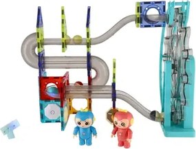 TEDDIES Kuličková dráha magnetická / 80 dílků / 16 svítících kuliček /