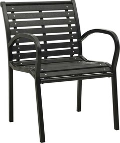 vidaXL Zahradní židle 2 ks ocel a WPC [312034] Barva: Černá