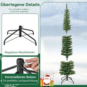 Costway 180 cm velký umělý vánoční stromek Osvětlený vánoční