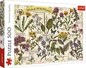 Trefl - Puzzle - Herbarium: Léčivé byliny / 500 dílků / 48 x 34 cm / v