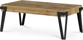 Konferenční stolek MDF divoký dub, kov černý mat (112 x 62) cm Divoký dub