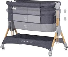 CHIPOLINO Postýlka SleepNFold 2v1 Charcoal / Přístavná k posteli / 6 v