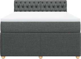 Box spring postel s matrací tmavě šedá 140x200 cm textil 3289787
