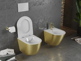 Mexen Lena, závěsná toaletní mísa 480x360x355 mm, bílá - zlatý vzor, 30224007