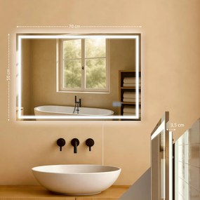 Koupelnové zrcadlo Jaffrey 50x70 bez Bluetooth – čiré sklo