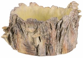 Obal betonový - pařez s houbami, 32 x 29 x 16 cm, 32 cm