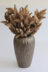 Hnědě zlatá keramická váza 30cm